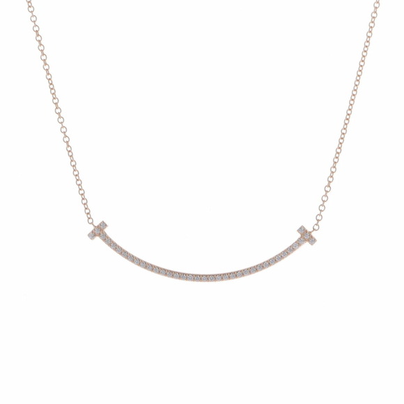 Tiffany & Co. | Bags | Tiffany Co T Smile Necklace Small Diamond Pink ...